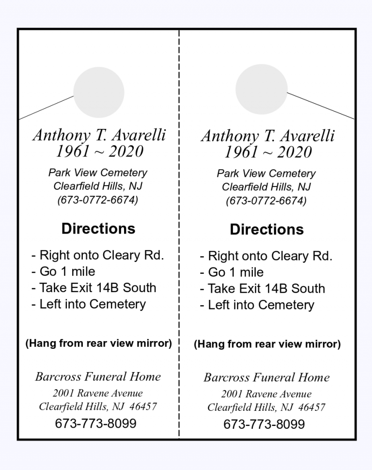 Funeral Procession Tags – Perforated Paper Products